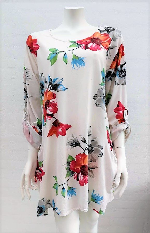Blomstret Tunika - Tunika - ByRetail.dk
